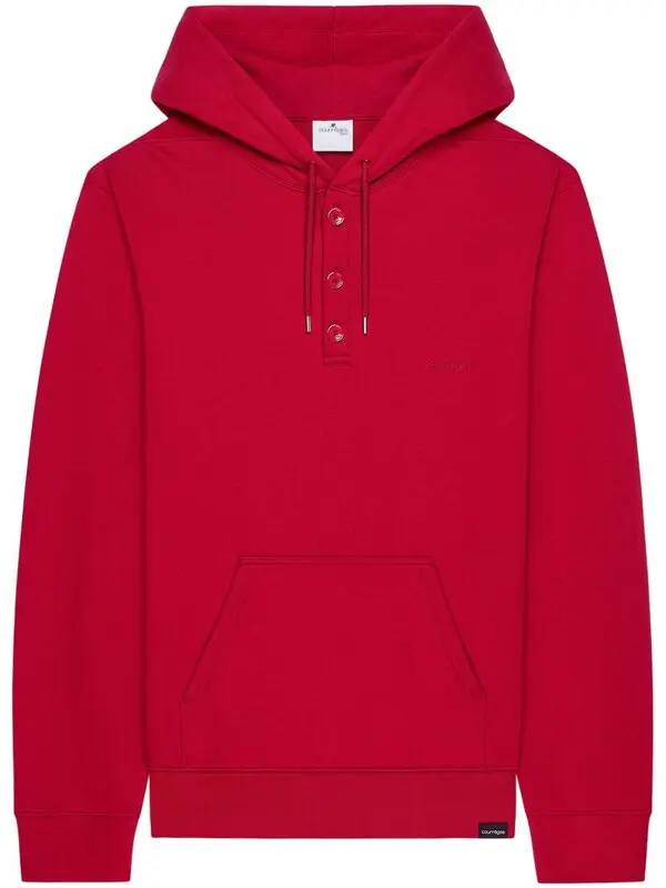 COURREGES Buttoned Hoodie - Red