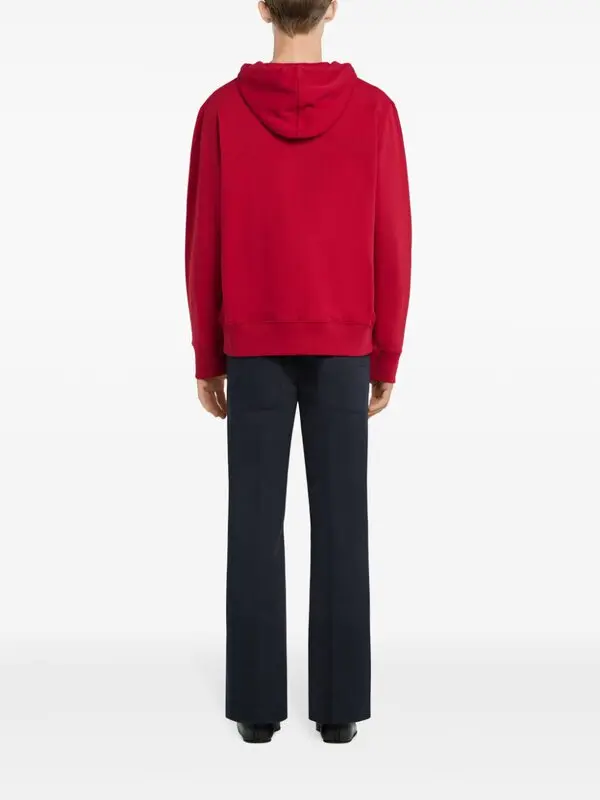 COURREGES Buttoned Hoodie - Red