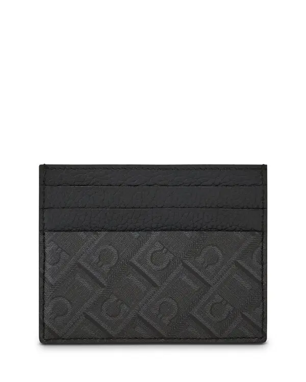 FERRAGAMO Monogram Credit Card Holder - Nero
