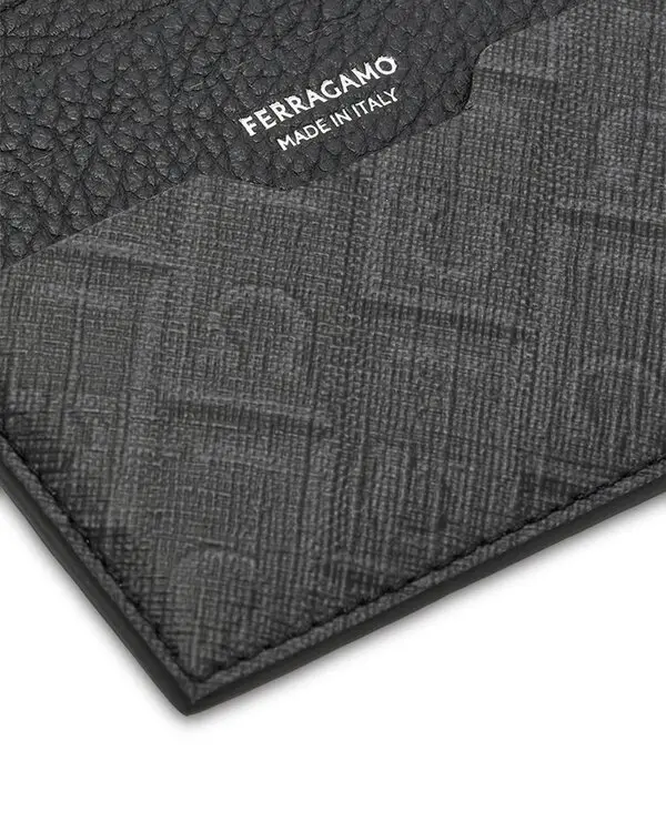 FERRAGAMO Monogram Credit Card Holder - Nero