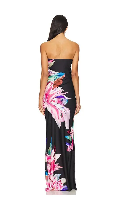 Rococo Sand Printed Strapless Maxi Dress - Black Multi