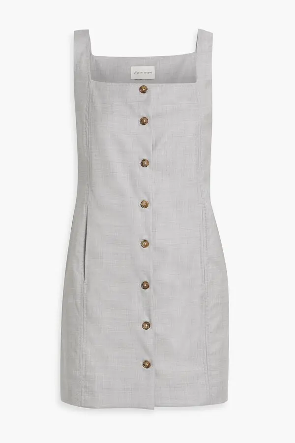 Loulou De Saison Loulou Studio Idon Wool-twill Mini Dress - Light Gray