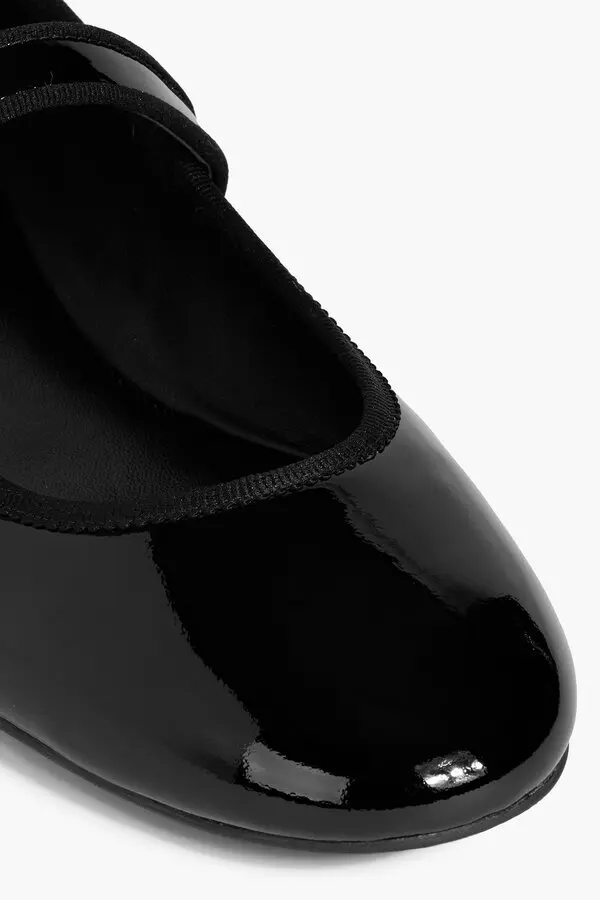 STUART WEITZMAN Alice Patent-leather Mary Jane Flats
