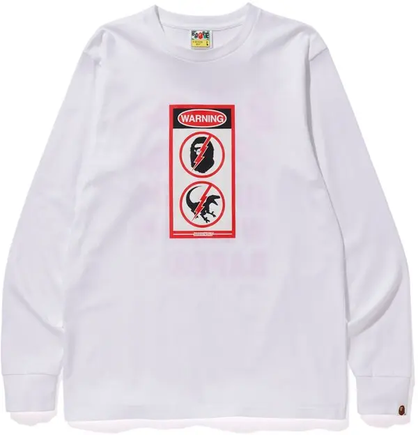 A BATHING APE X Jurassic World Warning Long Sleeve Tee Shirt