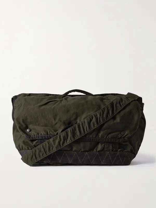 PORTER-YOSHIDA & CO Crag L Canvas Messenger Bag - Green