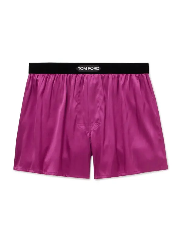 TOM FORD Stretch-silk Satin Boxers - Pink