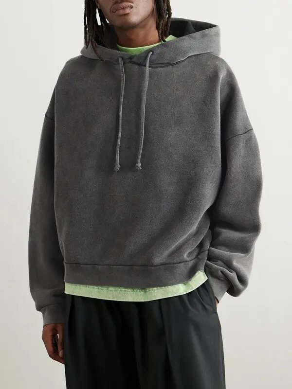Acne Studios Fester H Cotton-jersey Hoodie - Gray