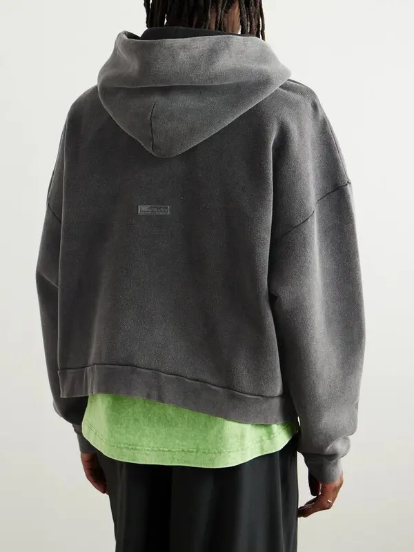 Acne Studios Fester H Cotton-jersey Hoodie - Gray