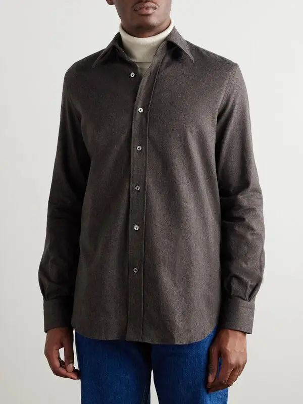 Thom Sweeney Cotton-flannel Shirt
