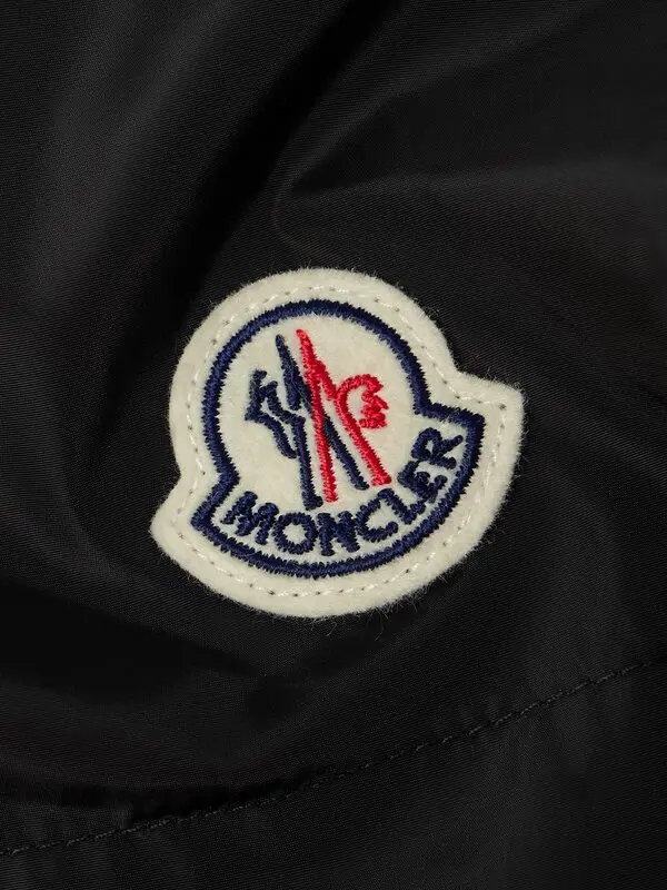 Moncler Straight-leg Mid-length Logo-appliquéd Swim Shorts - Black