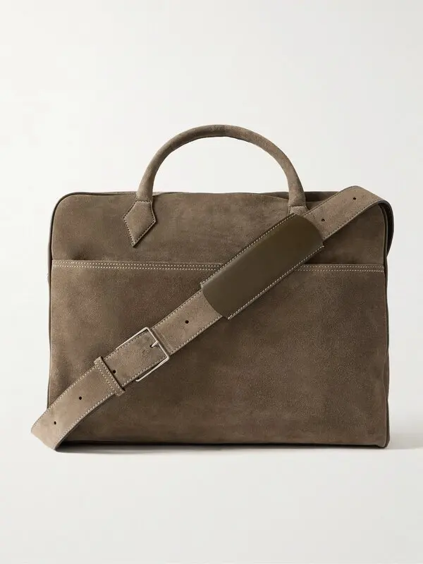 METIER Closer All Day Suede Briefcase - Brown