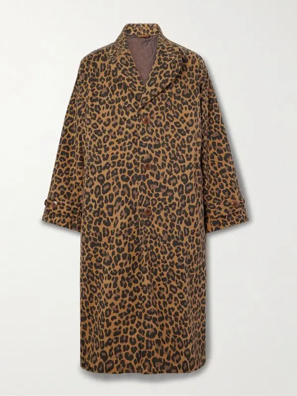 Kapital Cavalier Leopard-print Cotton-blend Twill Coat