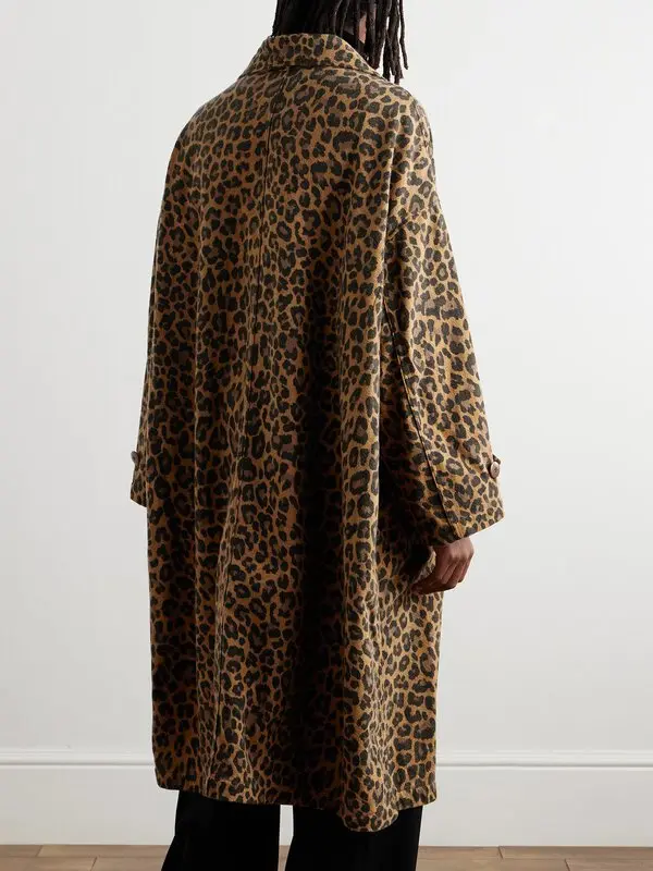 Kapital Cavalier Leopard-print Cotton-blend Twill Coat
