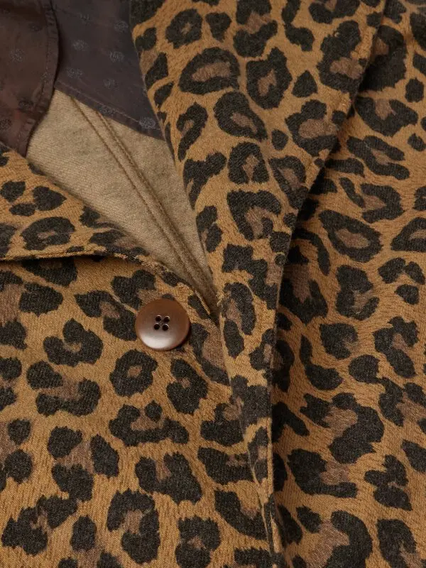 Kapital Cavalier Leopard-print Cotton-blend Twill Coat