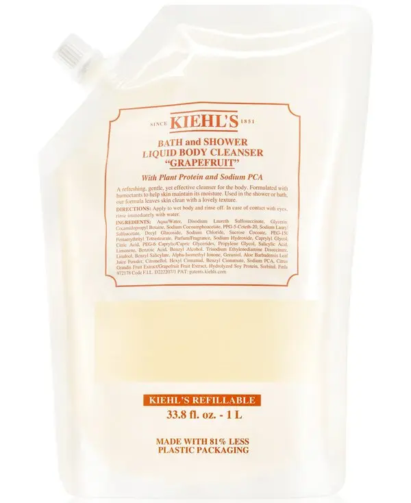 KIEHL'S SINCE 1851 Grapefruit Bath & Shower Liquid Body Cleanser Refill Pouch - No Color