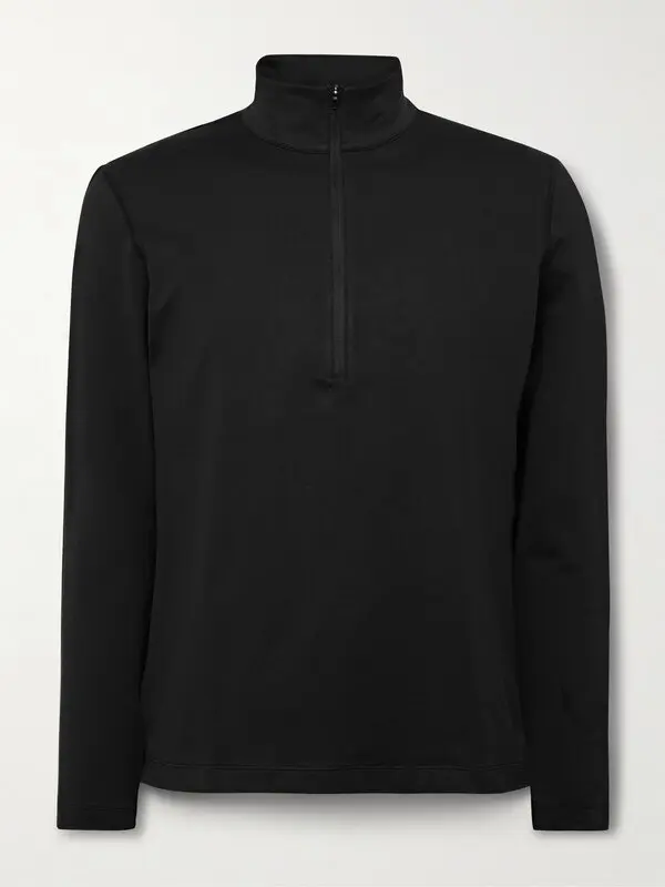 Lululemon Slim-fit Stretch Recycled-jersey Half-zip Top - Black