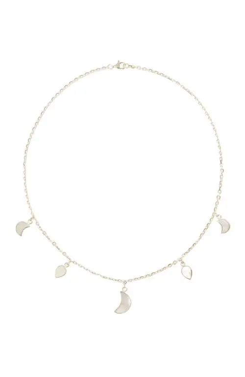 FREYA ROSE Petite Moon Pendant Necklace - Silver