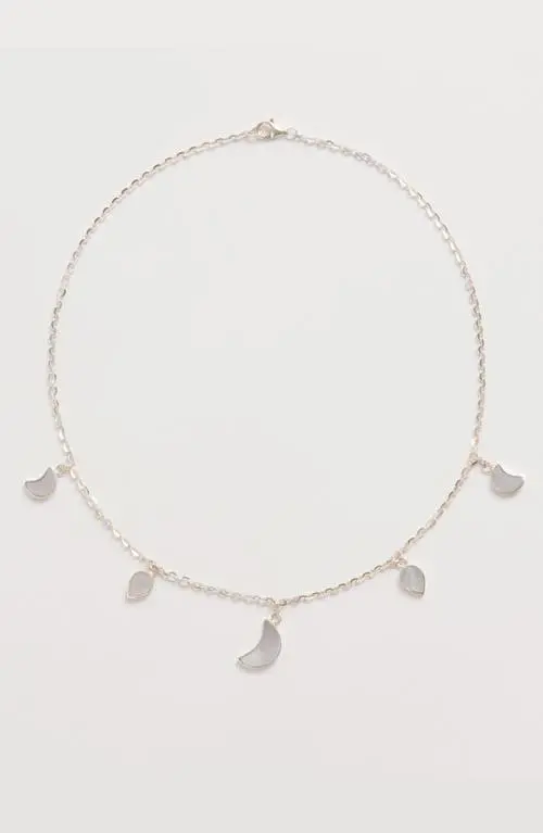 FREYA ROSE Petite Moon Pendant Necklace - Silver