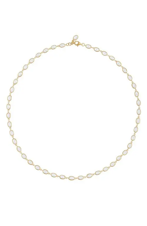 FREYA ROSE Oval Crystal Framed Necklace - Gold
