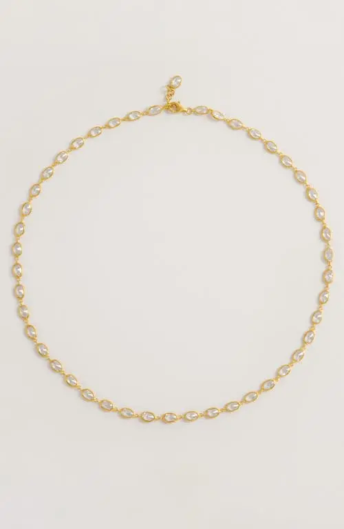 FREYA ROSE Oval Crystal Framed Necklace