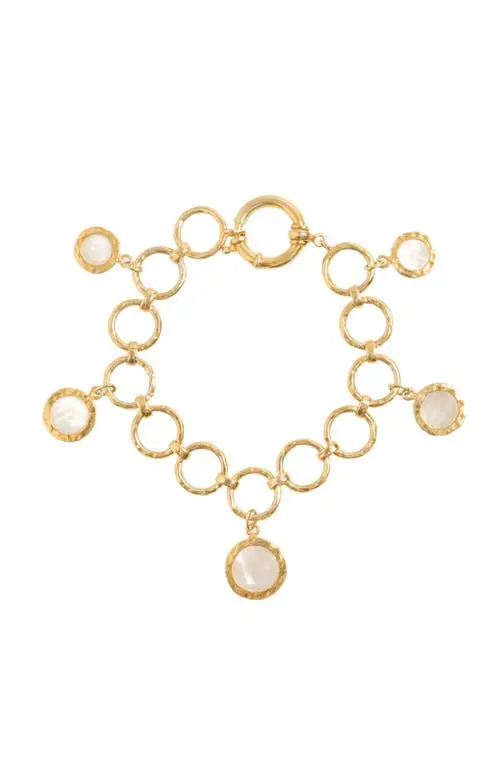 FREYA ROSE Forged Circular Charm Bracelet - Gold