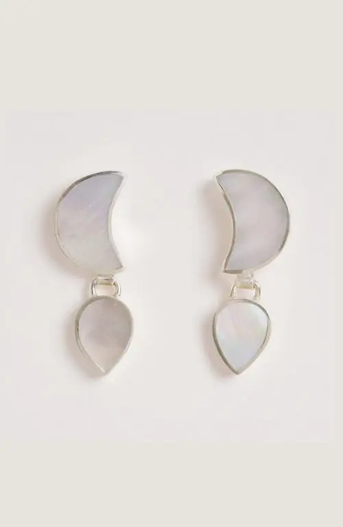 FREYA ROSE Petite Moon Stud Earrings - Silver