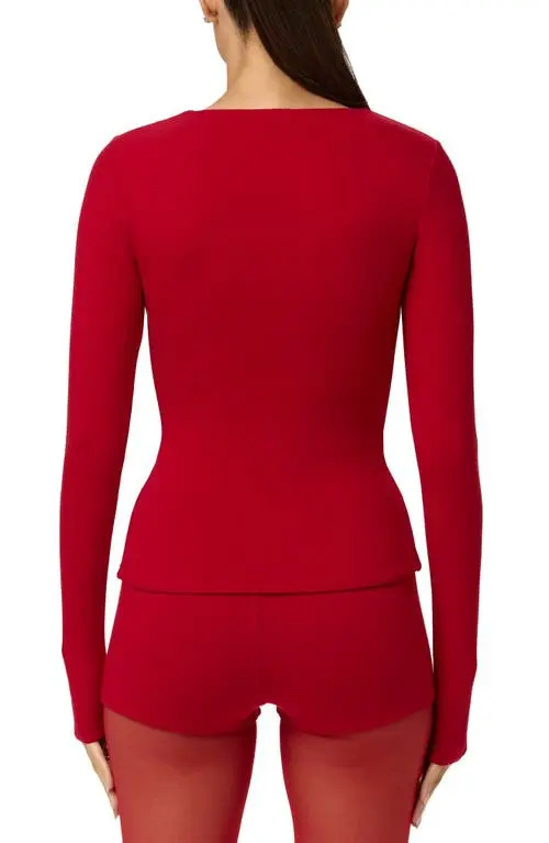 Naked Wardrobe Square Neck Crop Top - Red
