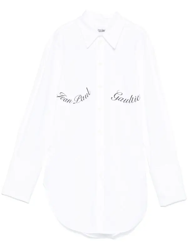Jean Paul Gaultier Printed Poplin Shirt - White