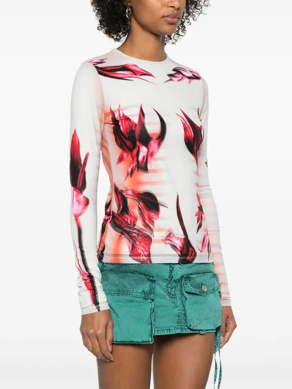 Jean Paul Gaultier Double-layered Printed Top