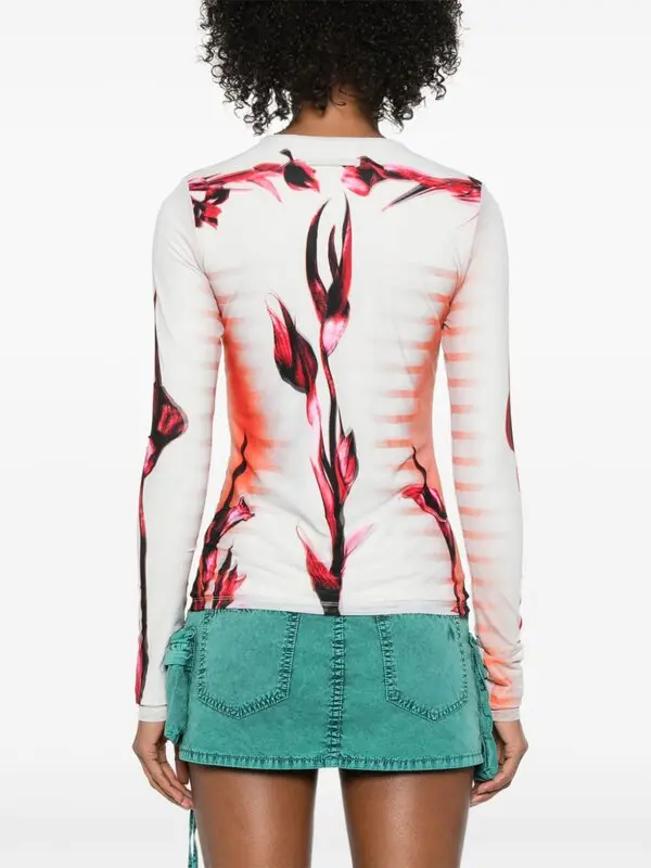 Jean Paul Gaultier Double-layered Printed Top