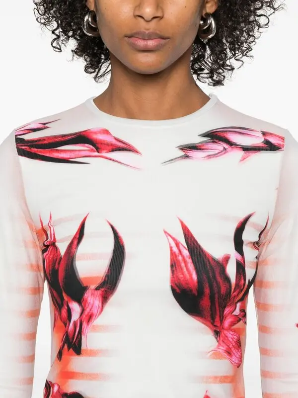 Jean Paul Gaultier Double-layered Printed Top
