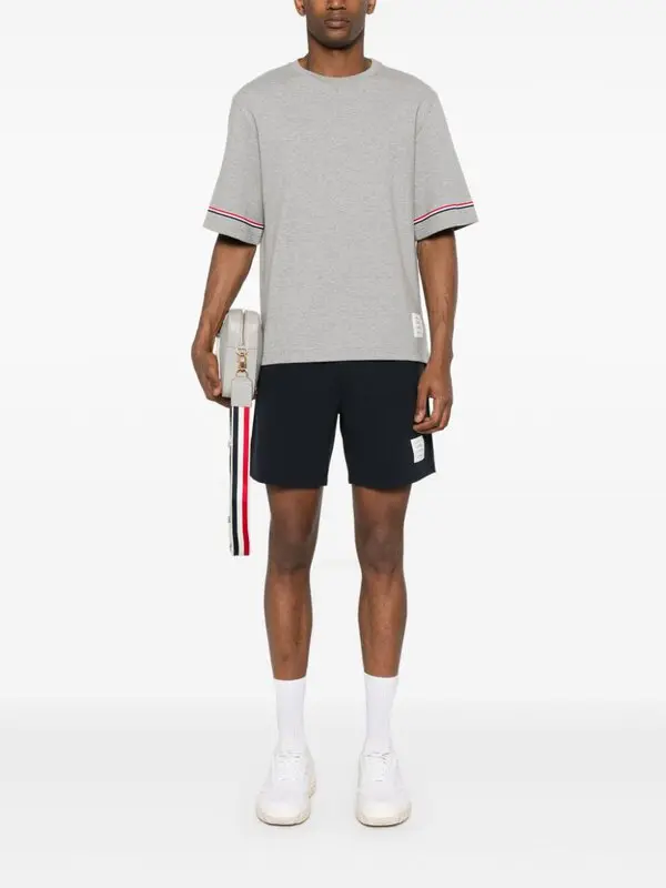 Thom Browne Rwb-stripe Cotton T-shirt - Grey