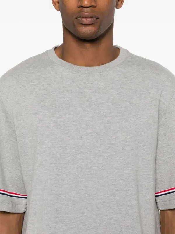 Thom Browne Rwb-stripe Cotton T-shirt - Grey