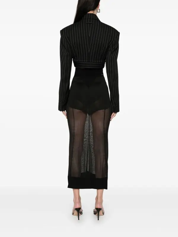JEAN PAUL GAULTIER Pinstriped Cropped Blazer