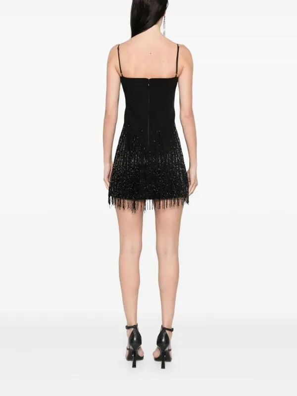 NISSA Fringe-detail Mini Dress