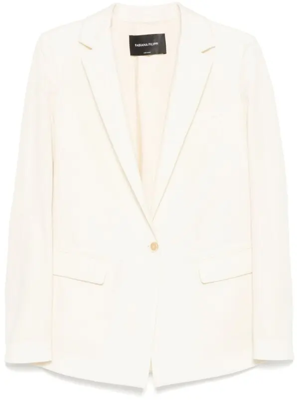 Fabiana Filippi Slub-texture Blazer - White
