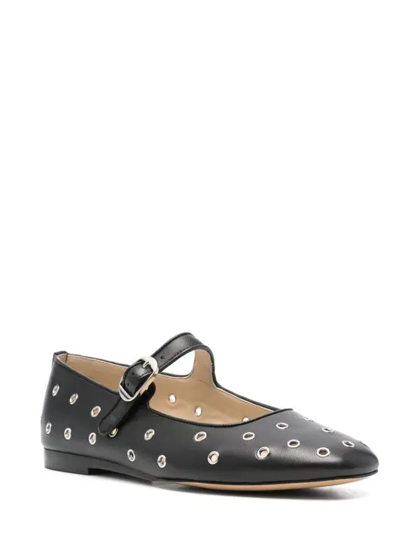 Le Monde Beryl Eyelet-studded Ballet Flats