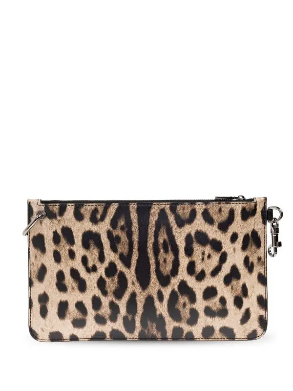 Dolce & Gabbana Leopard-print Clutch - Neutrals