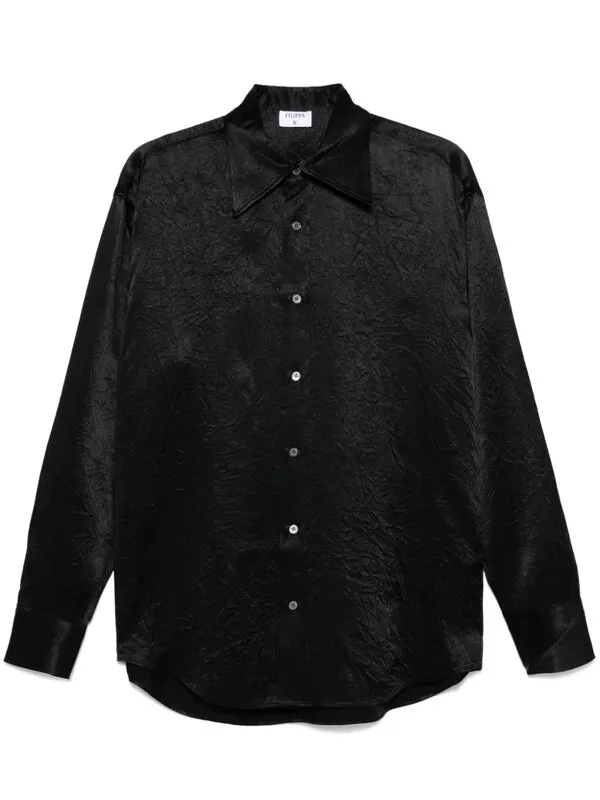Filippa K Crinkle Shirt - Black