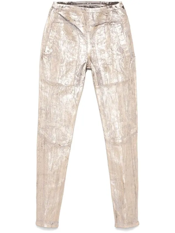 Rick Owens Cracked-effect Trousers