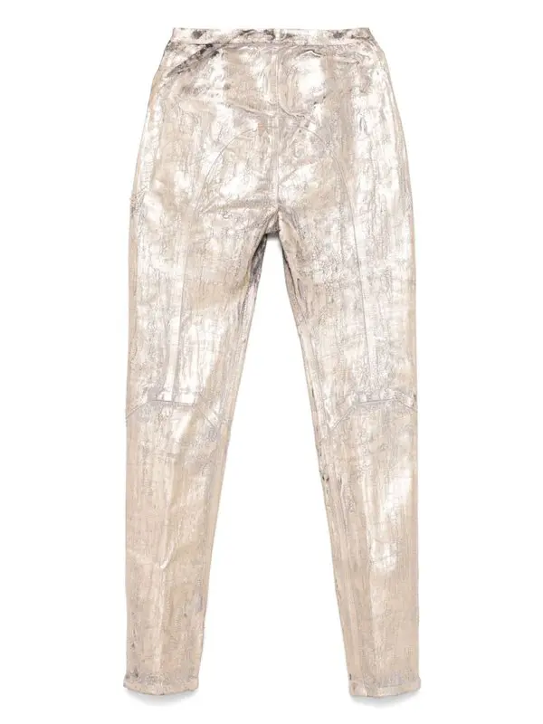 Rick Owens Cracked-effect Trousers