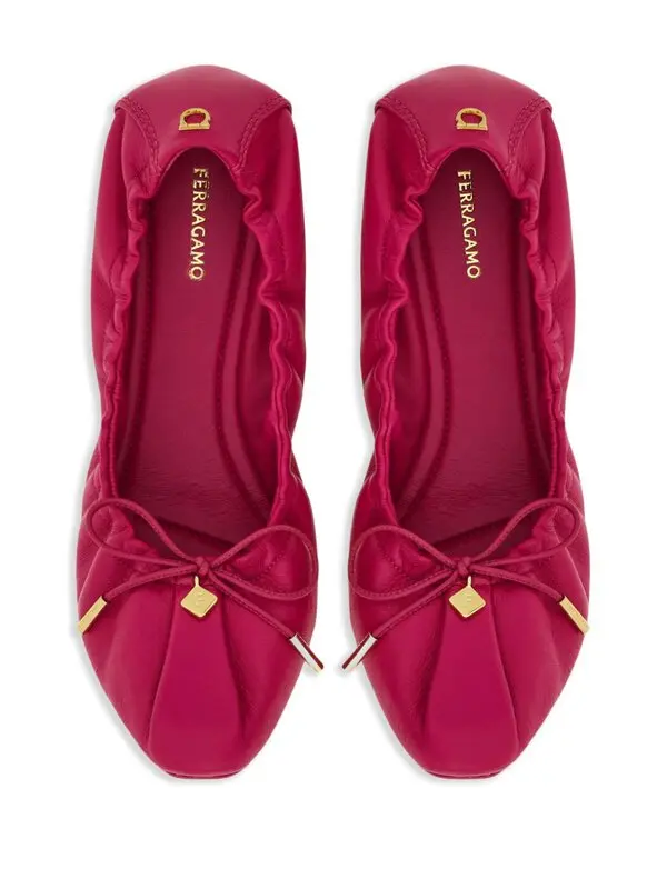 FERRAGAMO Elasticated Ballerinas - Red