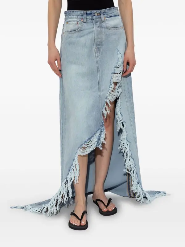 Vetements Draped Denim Skirt