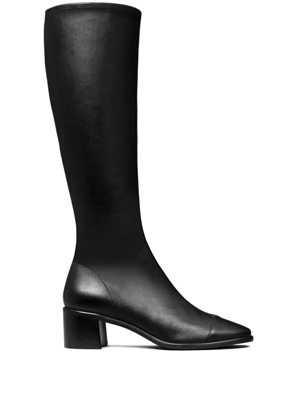 Tory Burch Leather Knee High Boots - 006 - Perfect Black