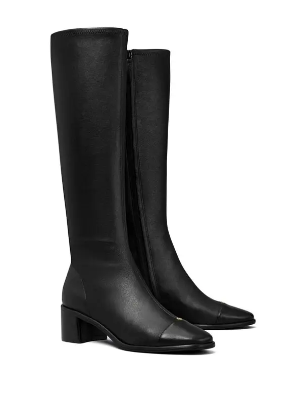 Tory Burch Leather Knee High Boots - 006 - Perfect Black