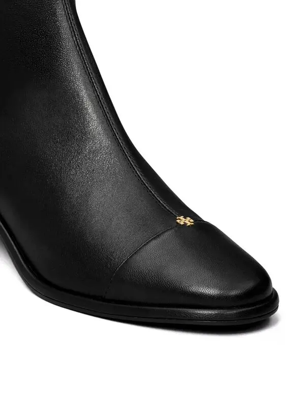 Tory Burch Knee-high Boots With Cap Toe And Block Heel - Black