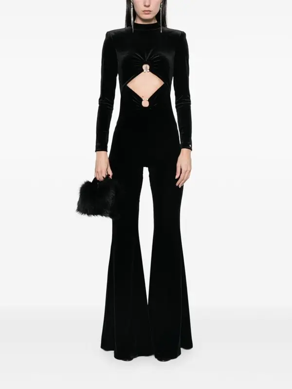 NISSA Cut-out Velvet Jumpsuit