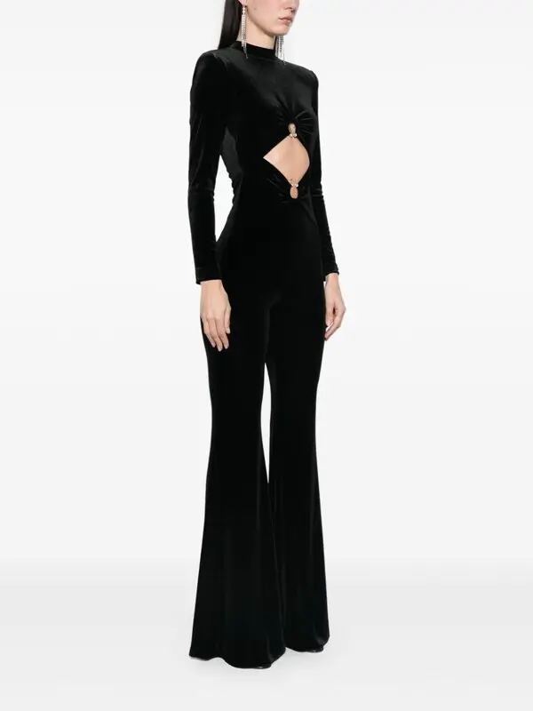 NISSA Cut-out Velvet Jumpsuit