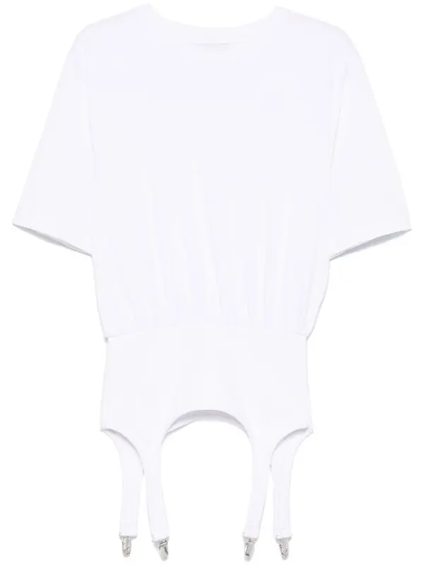 Fiorucci Suspenders Detailed T-shirt - White