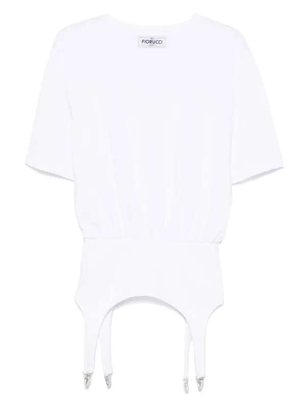 Fiorucci Suspenders Detailed T-shirt - White